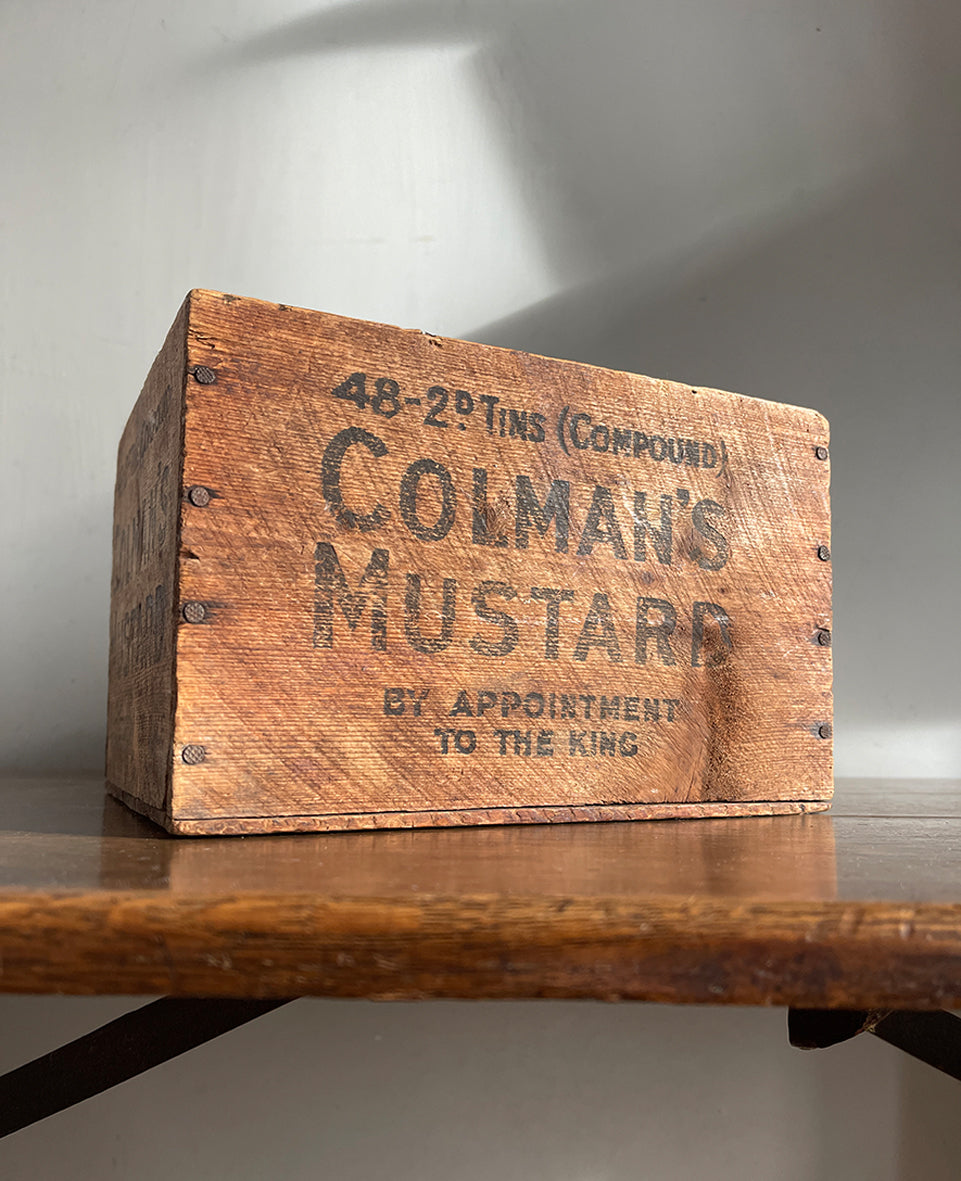 A Vintage Coleman's Mustard Wooden Box - IntoVintage.co.uk ...