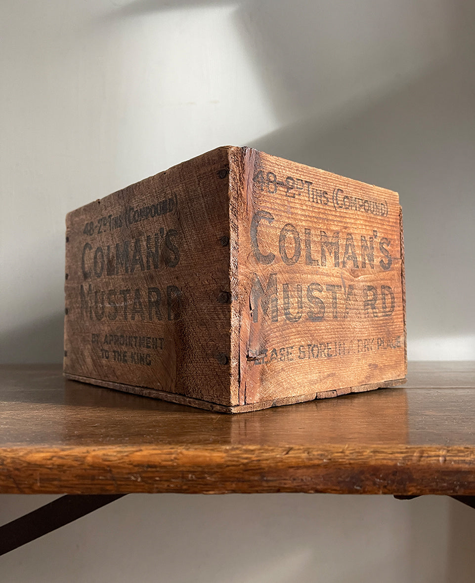 A Vintage Coleman's Mustard Wooden Box - IntoVintage.co.uk ...