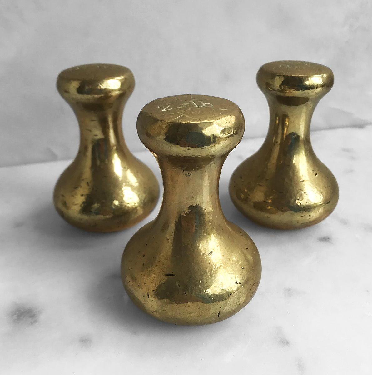 Antique Brass Capstan Bell Weights - IntoVintage.co.uk – Intovintage.co.uk