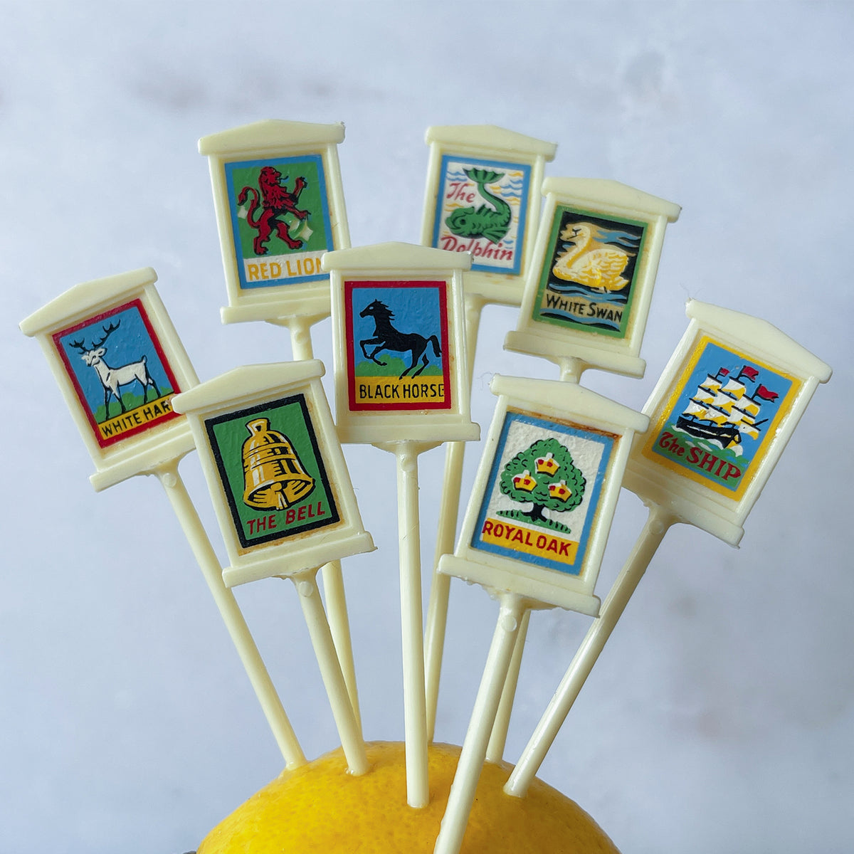 Set of 8 Vintage Pub Sign Cocktail Sticks - IntoVintage.co.uk ...