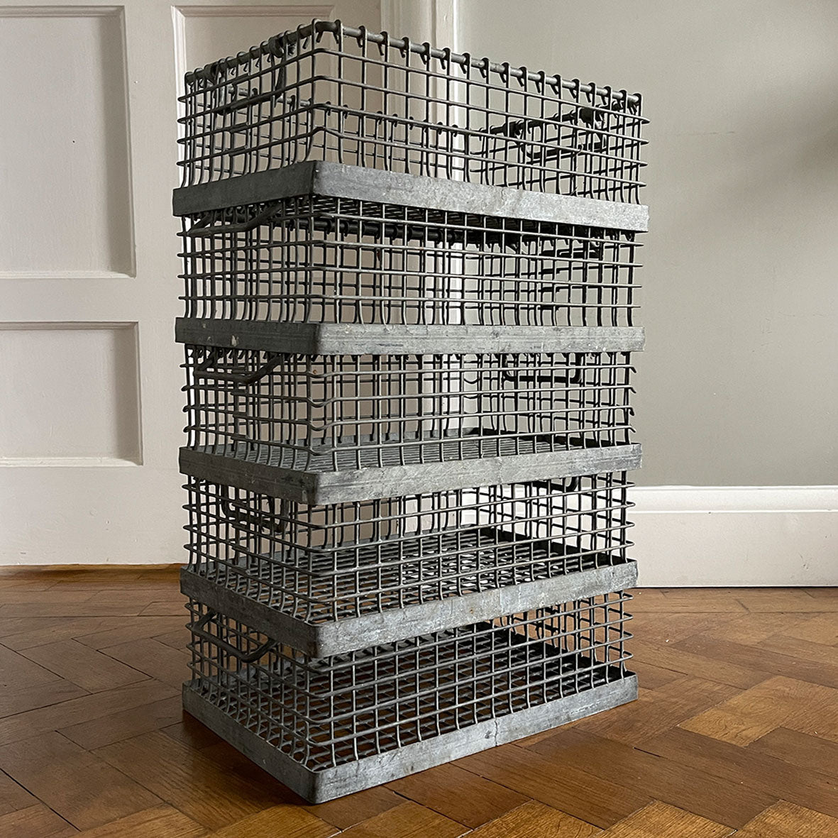 Vintage Metal Stacking Crates - IntoVintage.co.uk – Intovintage.co.uk