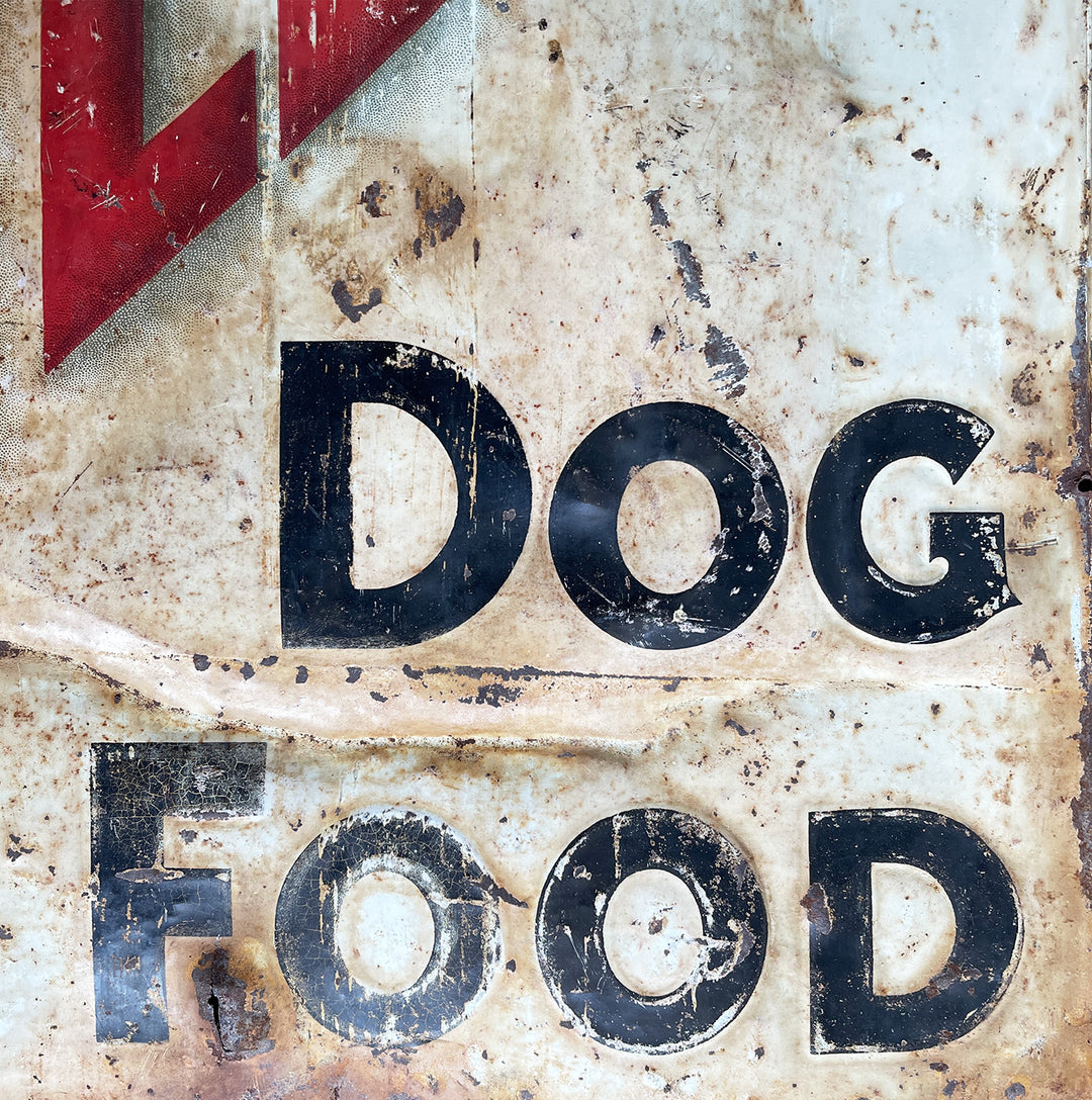 A Vintage Tin Melox Dog Food Sign - IntoVintage.co.uk – Intovintage.co.uk