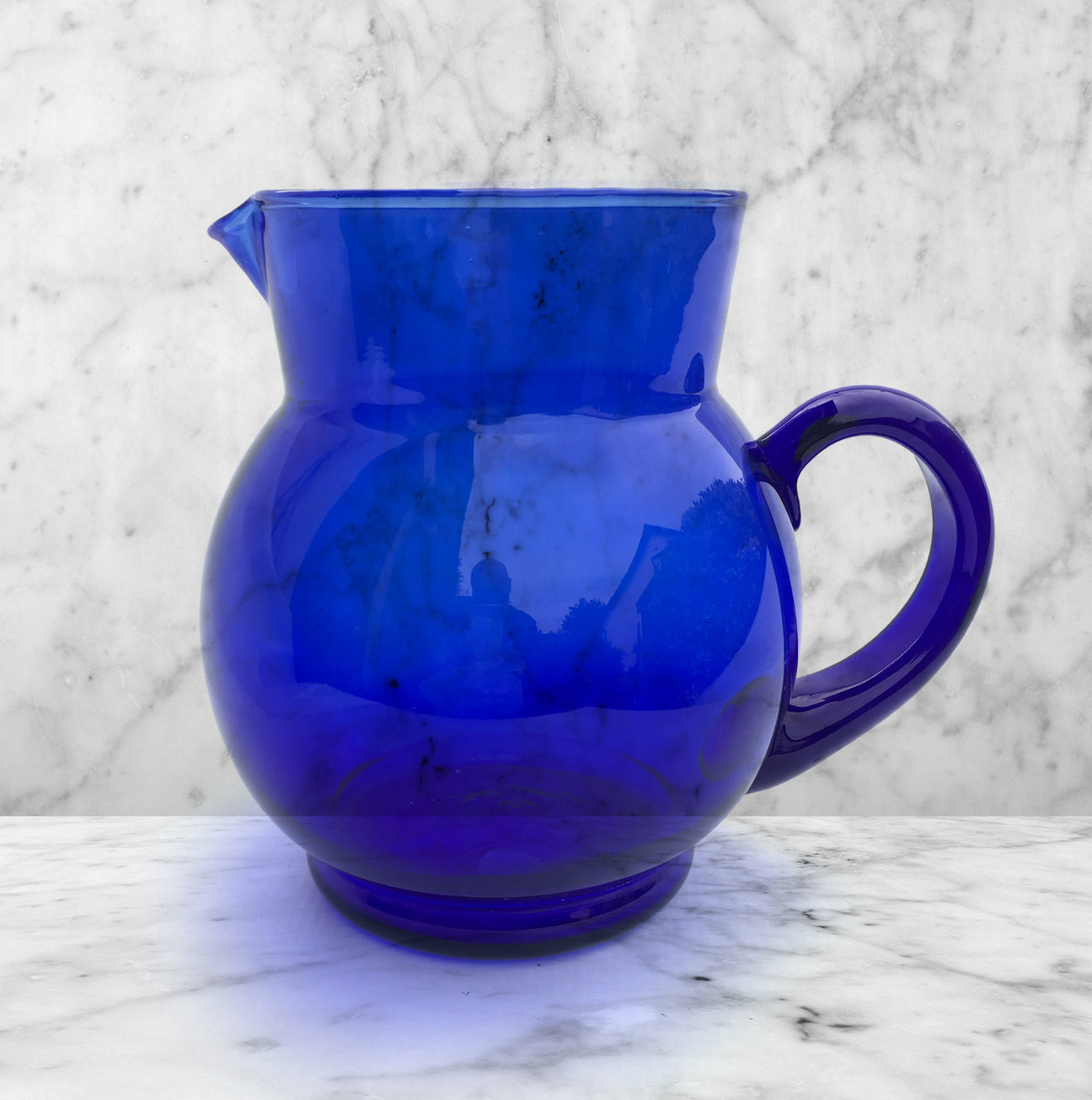 Vintage Blue Glass Water Jug - IntoVintage.co.uk – Intovintage.co.uk