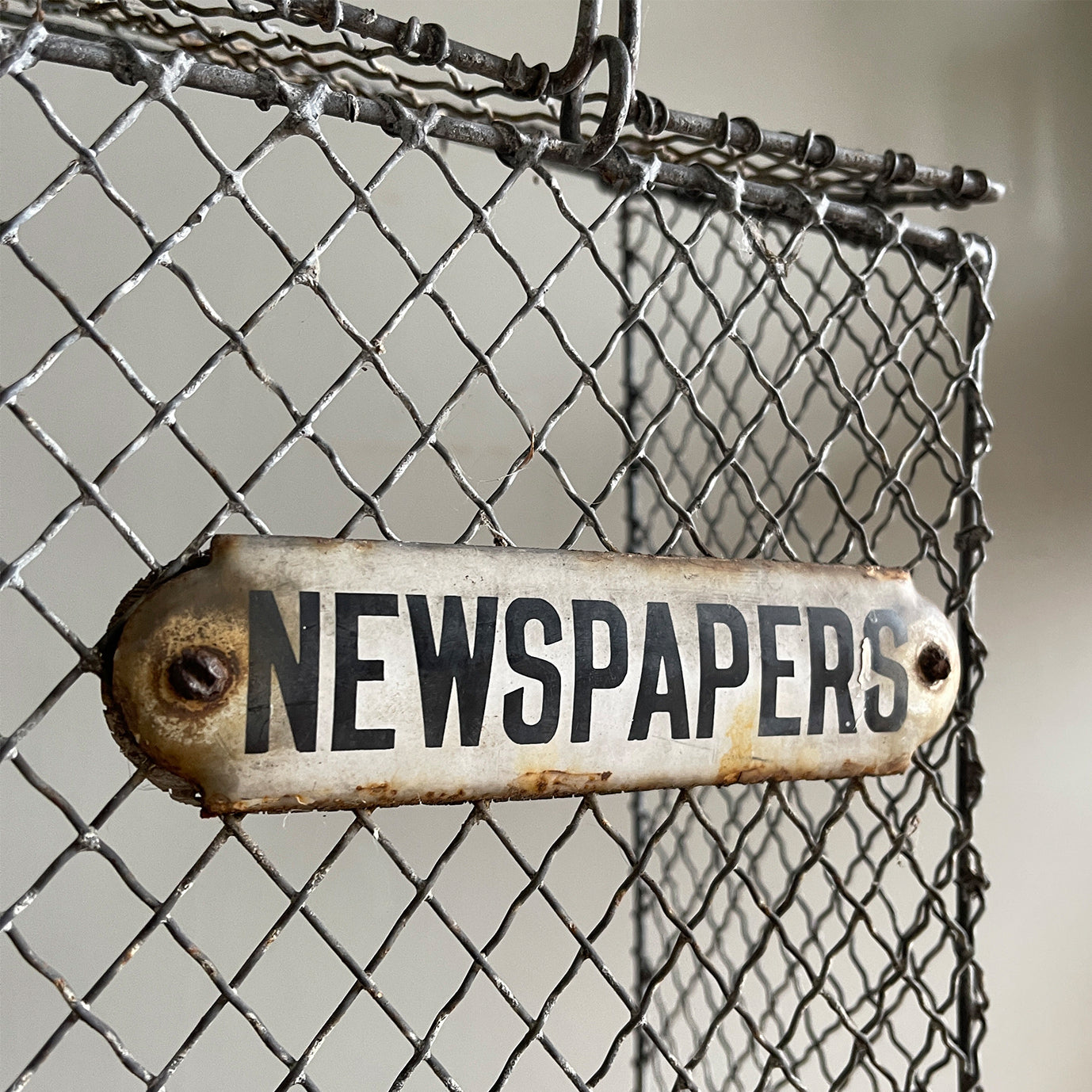 A Vintage Newspaper Door Cage - IntoVintage.co.uk – Intovintage.co.uk