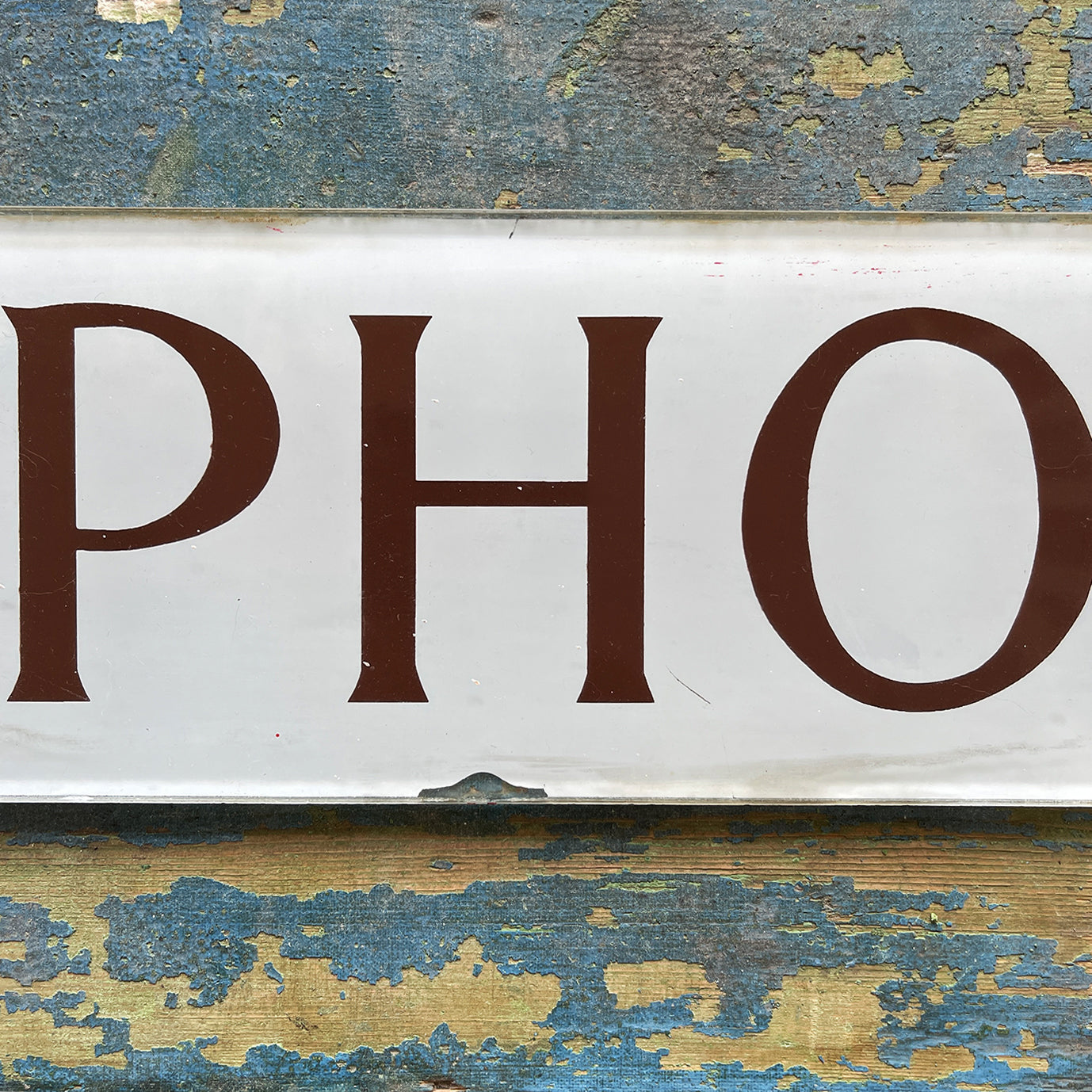 A Vintage Glass Telephone Sign - IntoVintage.co.uk – Intovintage.co.uk